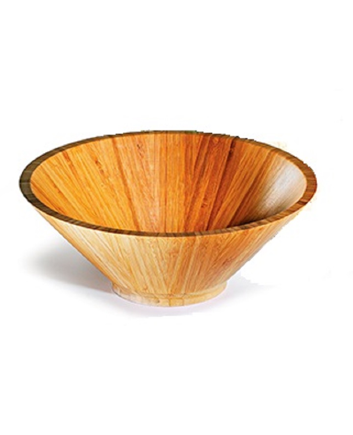 Ritz Festas: Saladeira Cônica De Bambu Prensado